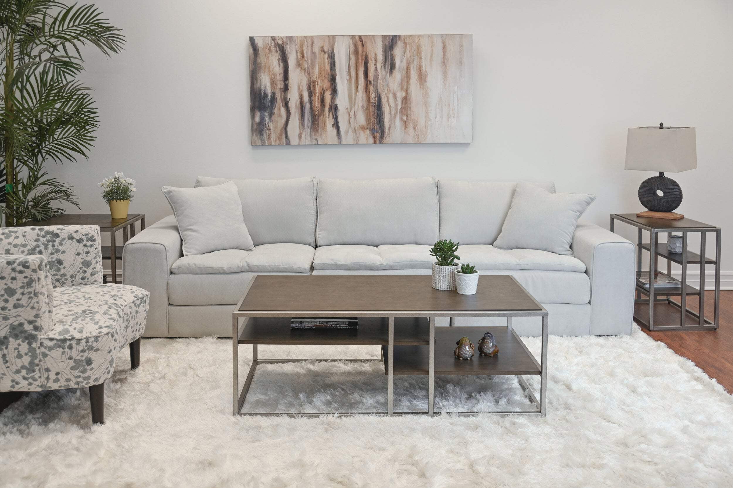 Padena 3 Piece Metal Frame Wood Living Room Coffee Table And 2 ...