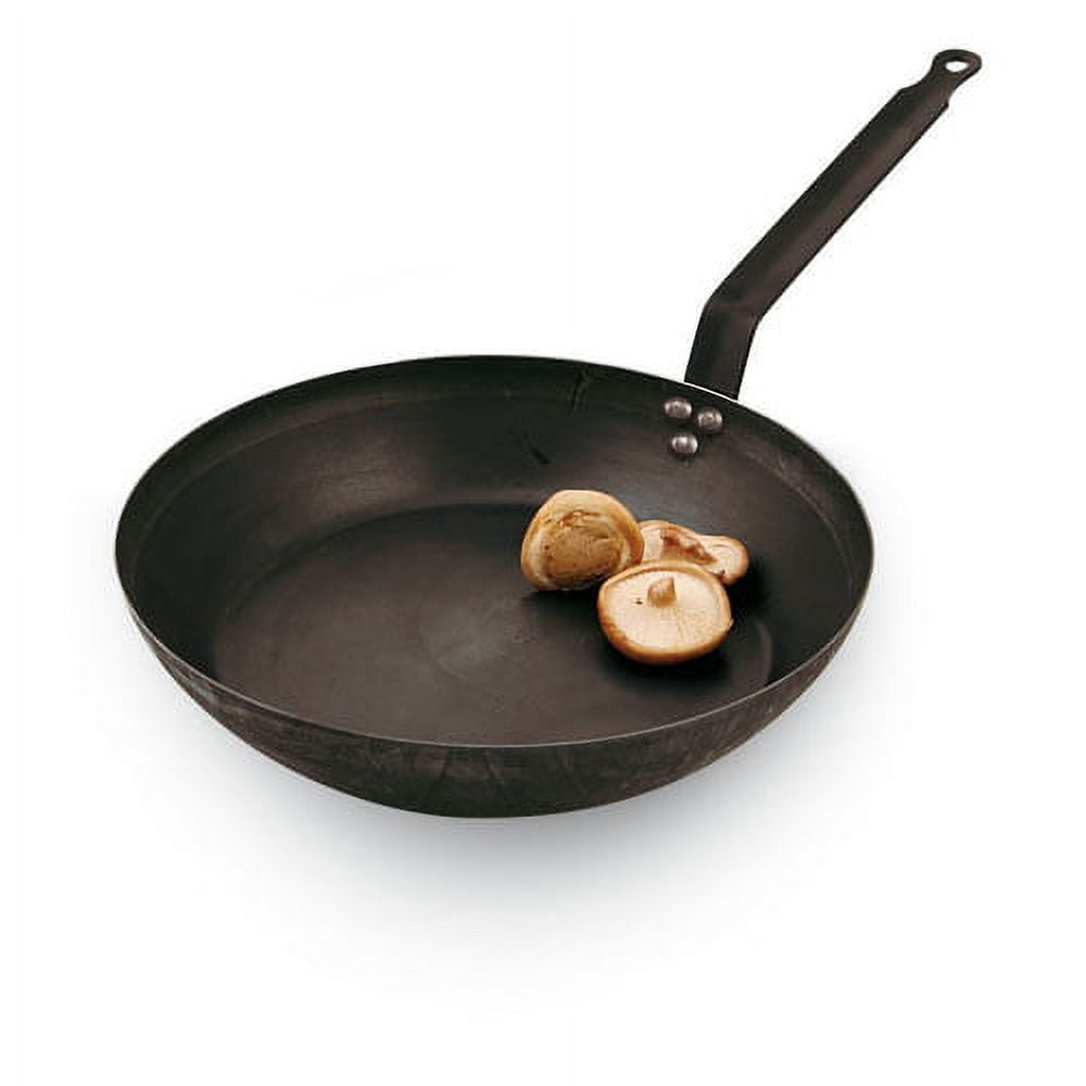 Paderno World Cuisine Frying Pan, Black Steel, DIA 6 1/4" x H 1 1/2 ...