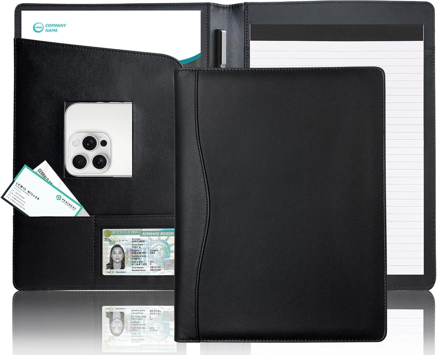 Padfolio Folder Portfolio Leather Organizer Binder Portfolio Storage ...