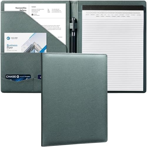 Padfolio Portfolio Folder, Faux Leather Interview Resume Folder with ...