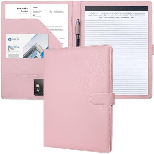 Padfolio Portfolio Folder, Faux Leather Interview Resume Folder with ...