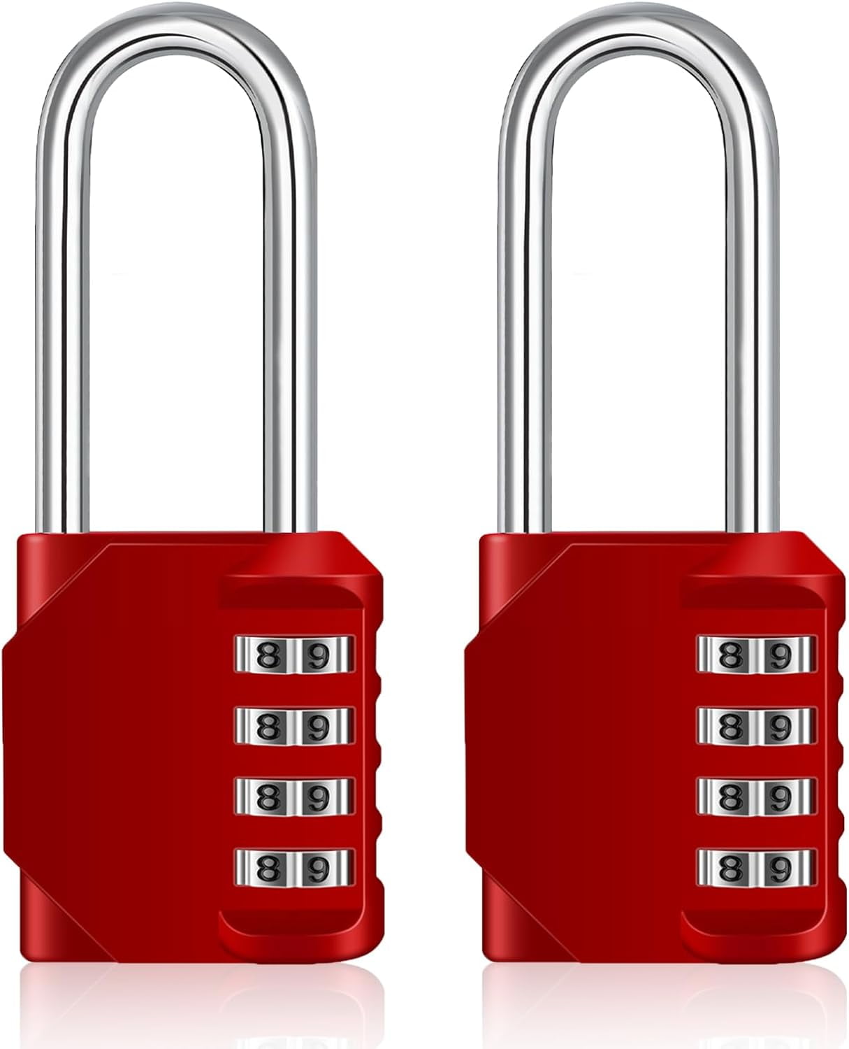 Padlock 2 Pack, 2.2 Inch Long Shackle Combination Lock, 4 Digit Outdoor ...