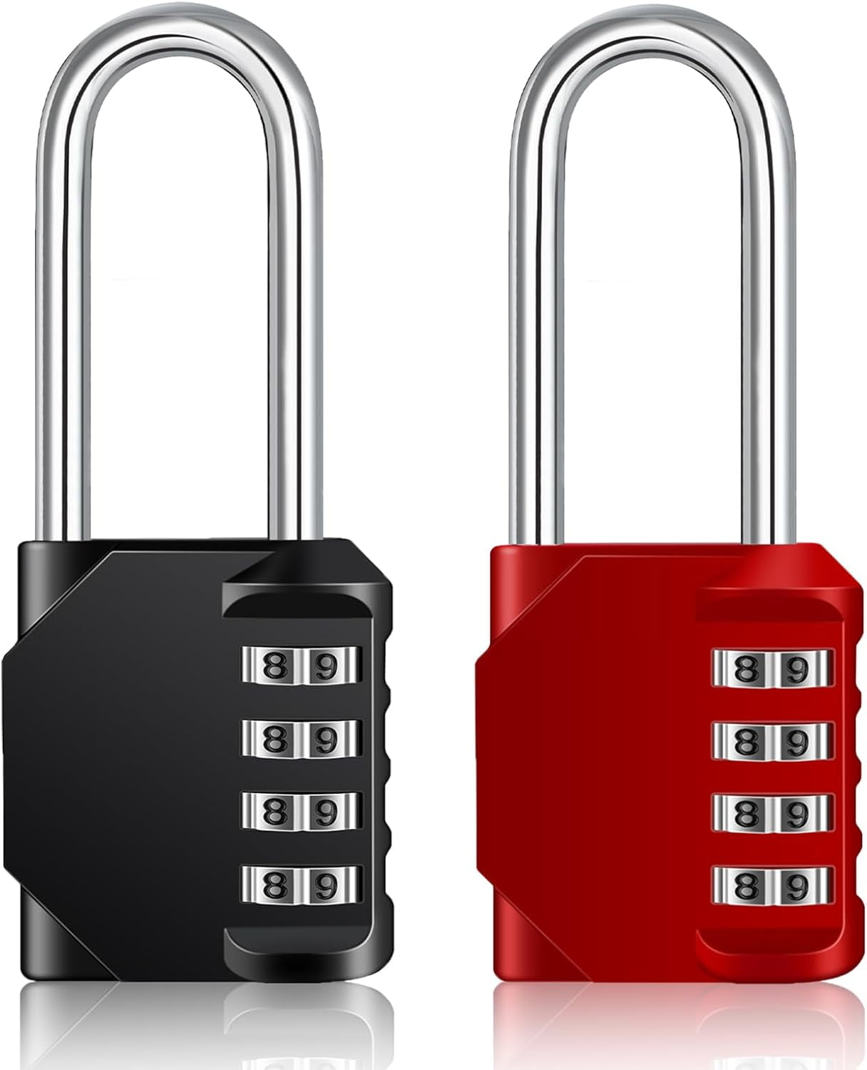 Padlock 2 Pack, 2.2 Inch Long Shackle Combination Lock, 4 Digit Outdoor ...