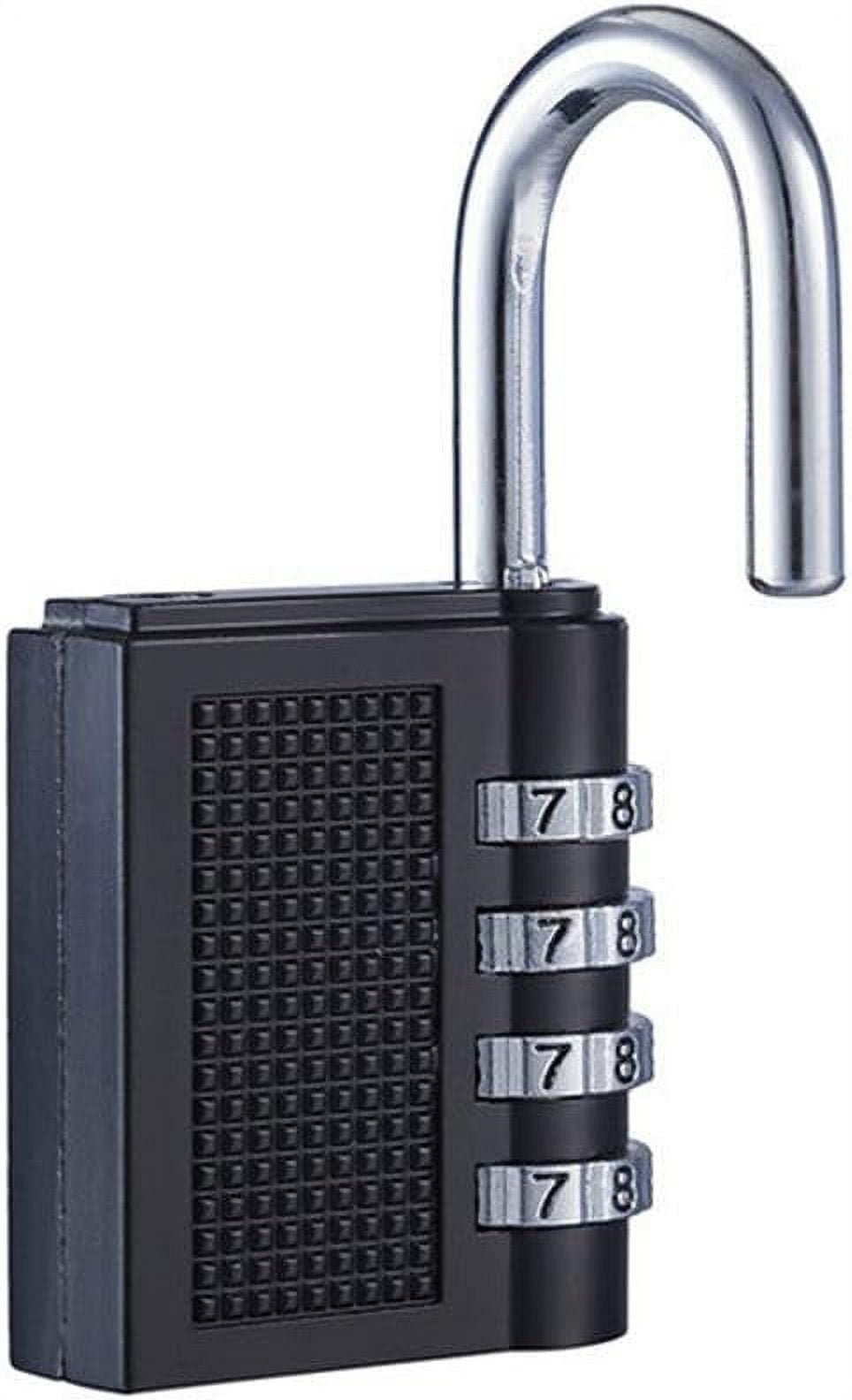 Padlock - 4 Digit Combination Lock - Weather Proof - 3.15-inch Black ...