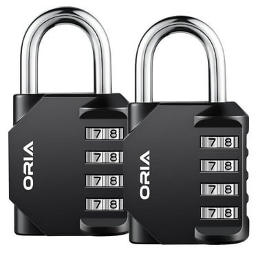 AMIR Long Shank Padlock, 4-Digit Resettable Combination Lock, Weather ...