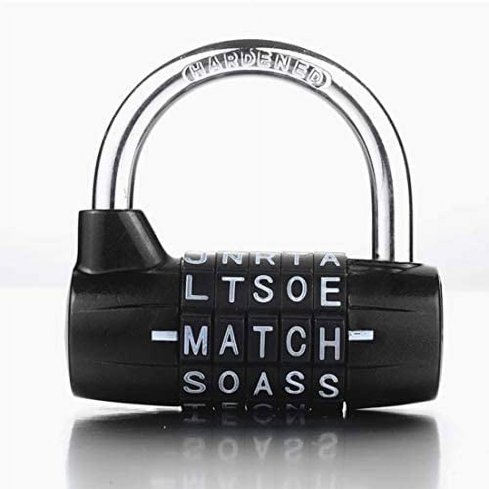 Padlock 5 Digit Combination Lock, 5 Letter Word Lock, Gym Locker Lock ...