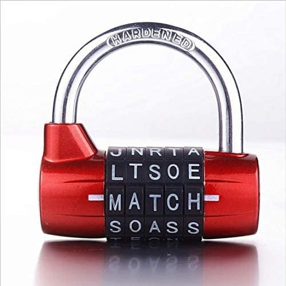 Padlock 5 Digit Combination Lock, 5 Letter Word Lock, Gym Locker Lock ...