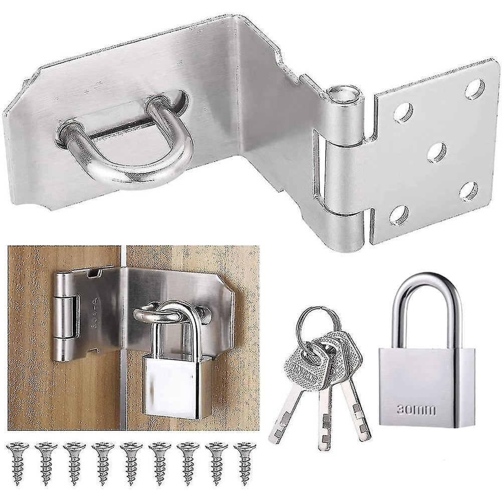 Padlock Hasp Latch Lock 90 Degree Right Angle Anti-theft Bolt with ...