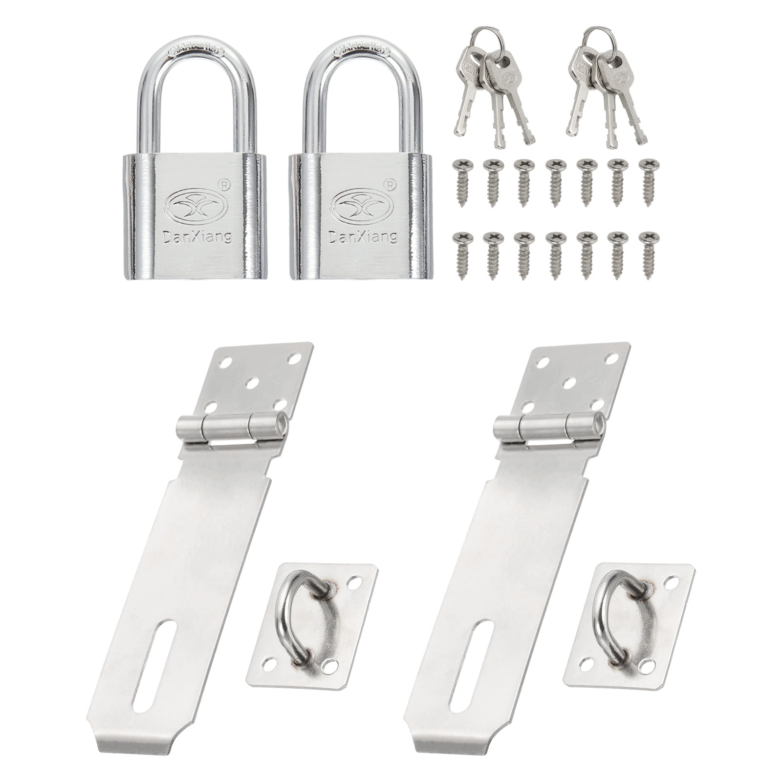 Padlock Hasp Set, 2Pcs 5 Inch Stainless Steel Door Lock Latch Padlock ...