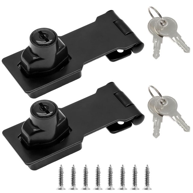 Padlock Latch Lock 3 Inch Stainless Steel Hasp Lock Latch Matte Black ...