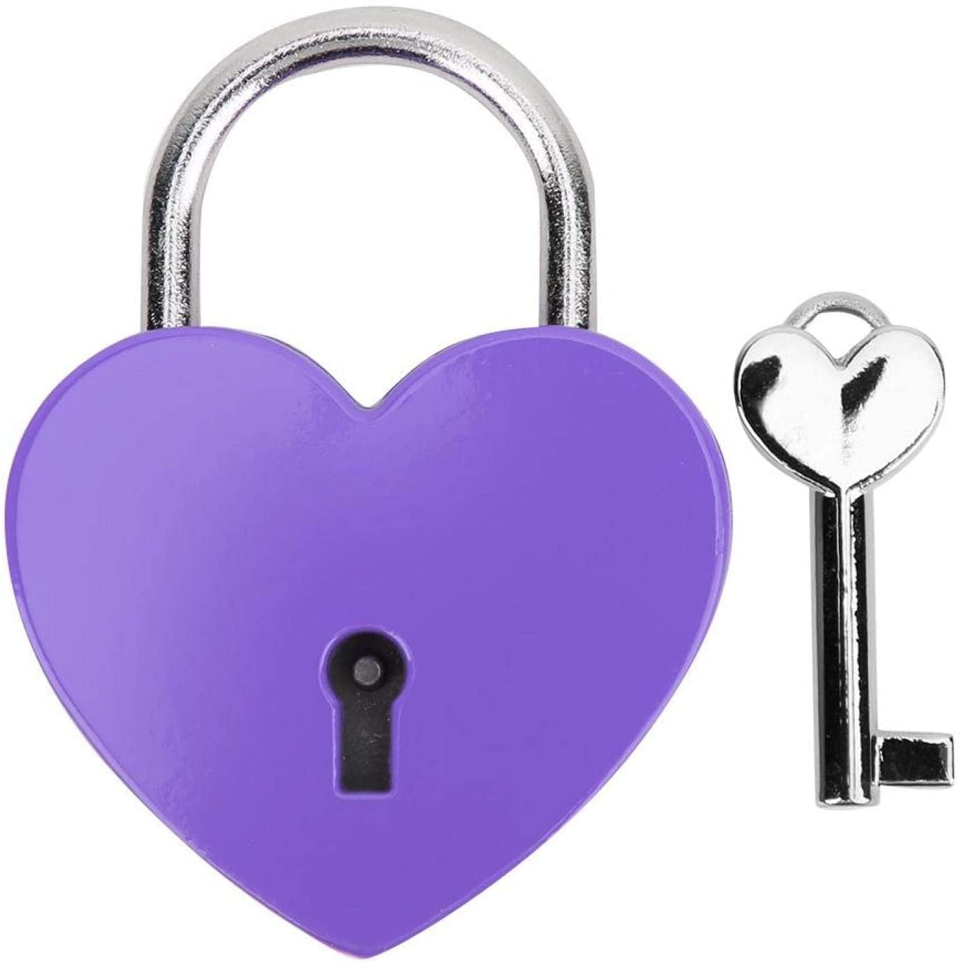 Padlock, Metal Heart Shaped Lock With Key, Metal Lock For Luggage Diary ...