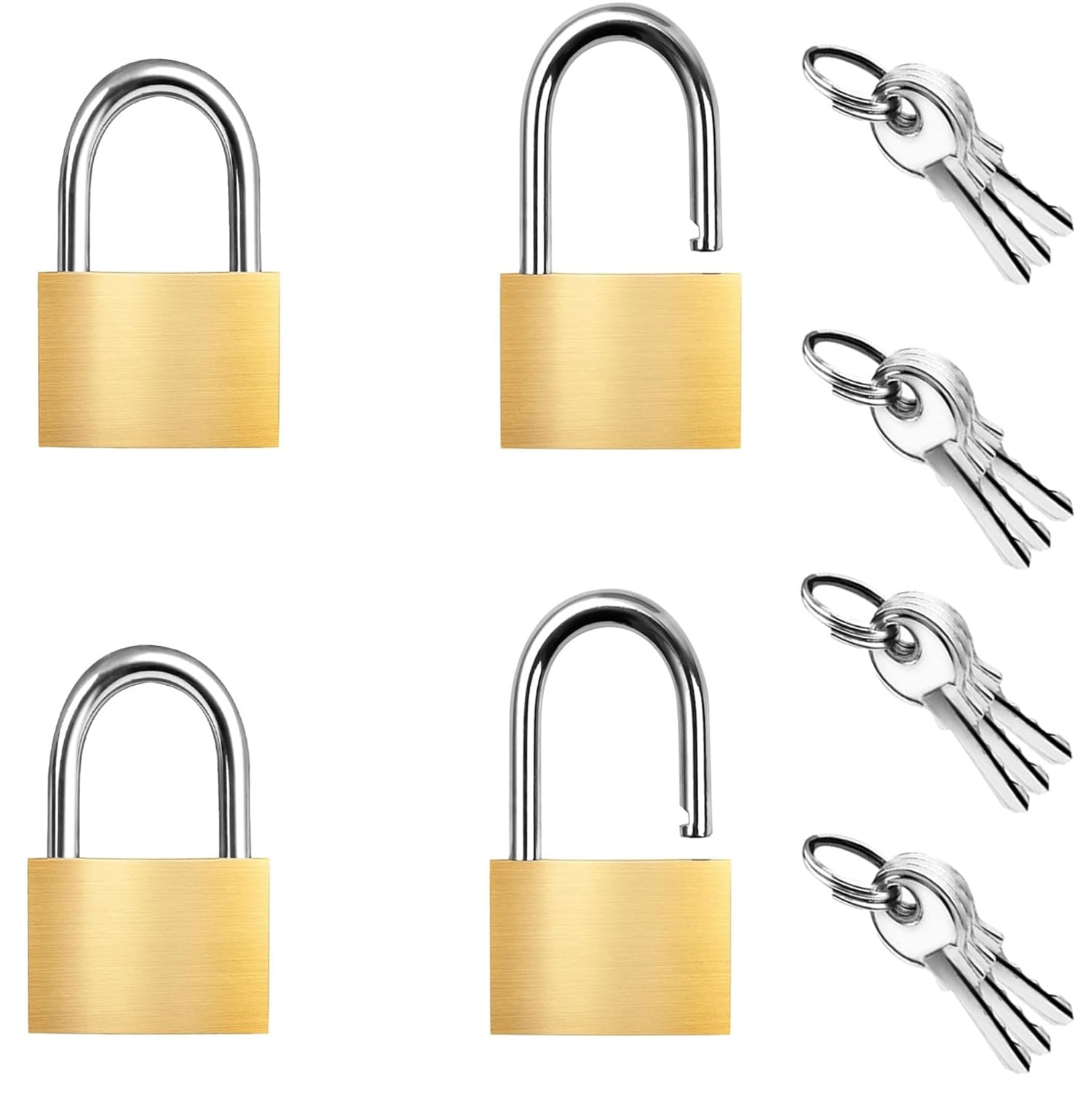 Padlock with Keys,Happon 4 Pcs Mini Solid Padlock Luggage Padlock for ...