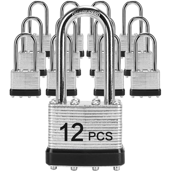 Padlocks with Same Key, 12 count Laminated Keyed Padlock (1-9/16", 40mm ...