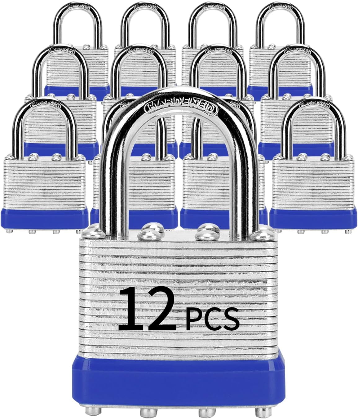Padlocks with Same Key, 12 count Laminated Keyed Padlock (1-9/16", 40mm ...