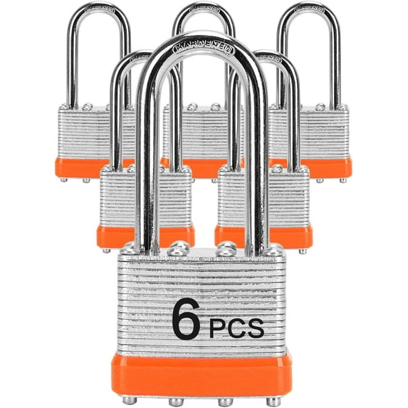 Padlocks with Same Key, 6 Pcs Laminated Keyed Padlock (1-9/16", 40mm ...