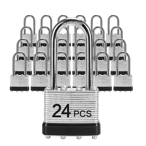 Padlocks with Same Key, LQYN 24 Pcs Laminated Keyed Padlock (1-9/16", 40mm), Keyed Alike Locks ...