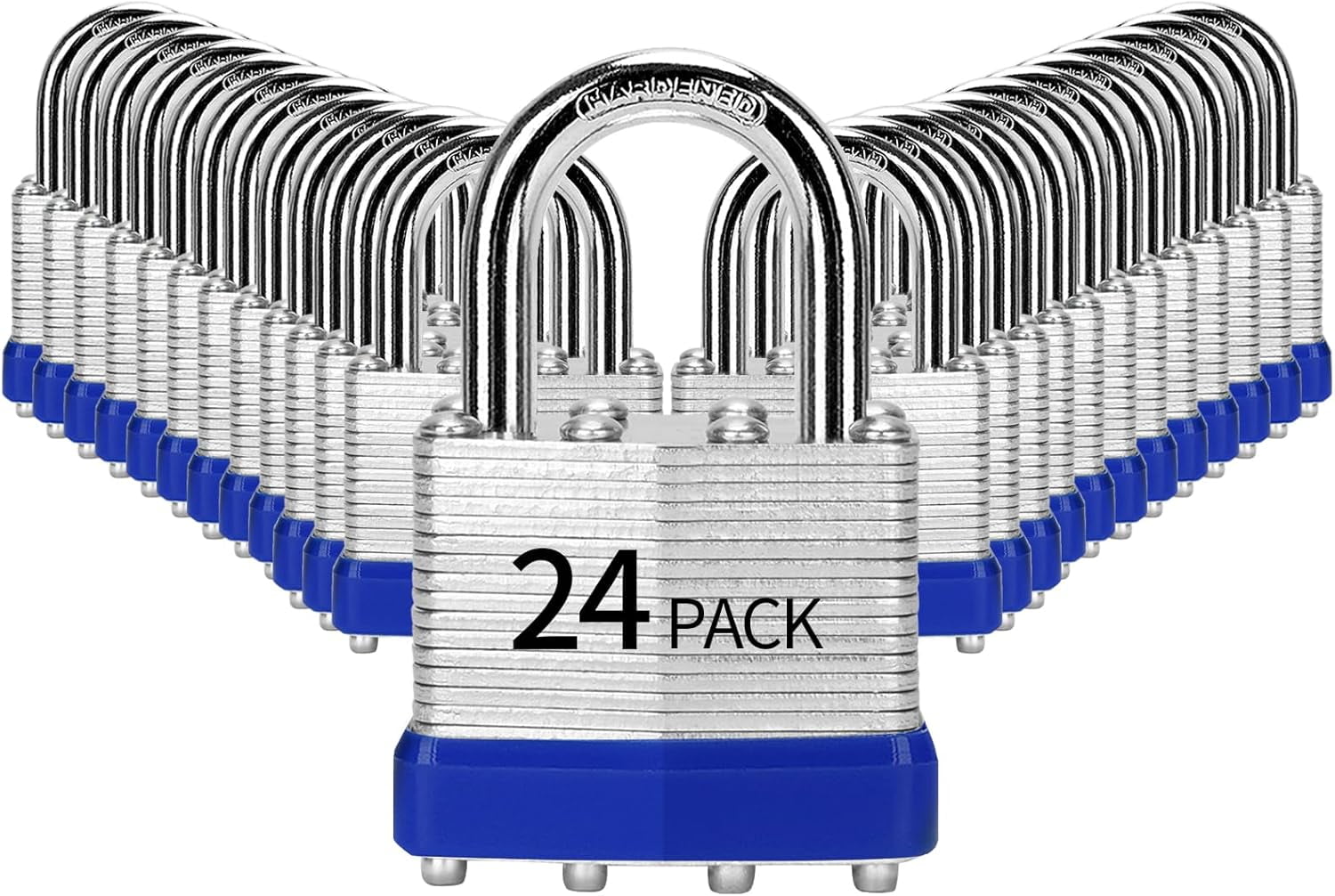 Padlocks Keyed Alike, of 24, Laminated Keyed Lock (1-9/16", 40mm ...