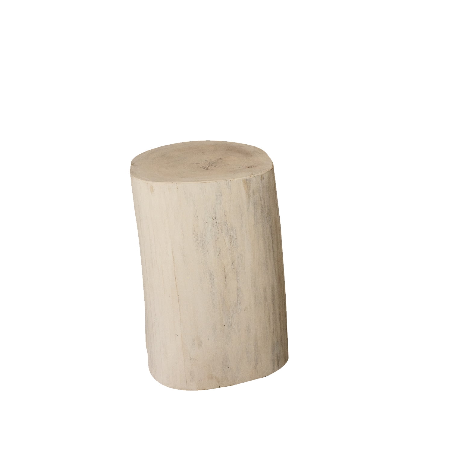 Padma's Plantation Natural Tree Stump Side Table 17" - White - Walmart.com