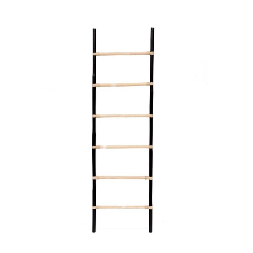 Padma's Plantation Rattan Ladder in Black & Natural - Walmart.com