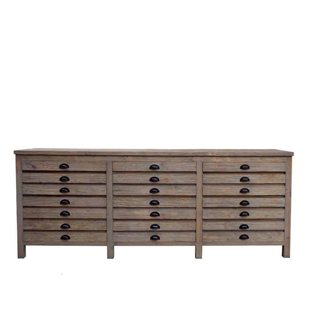 Padma's Plantation Salvaged Wood Printmaker's Sideboard in Natural ...