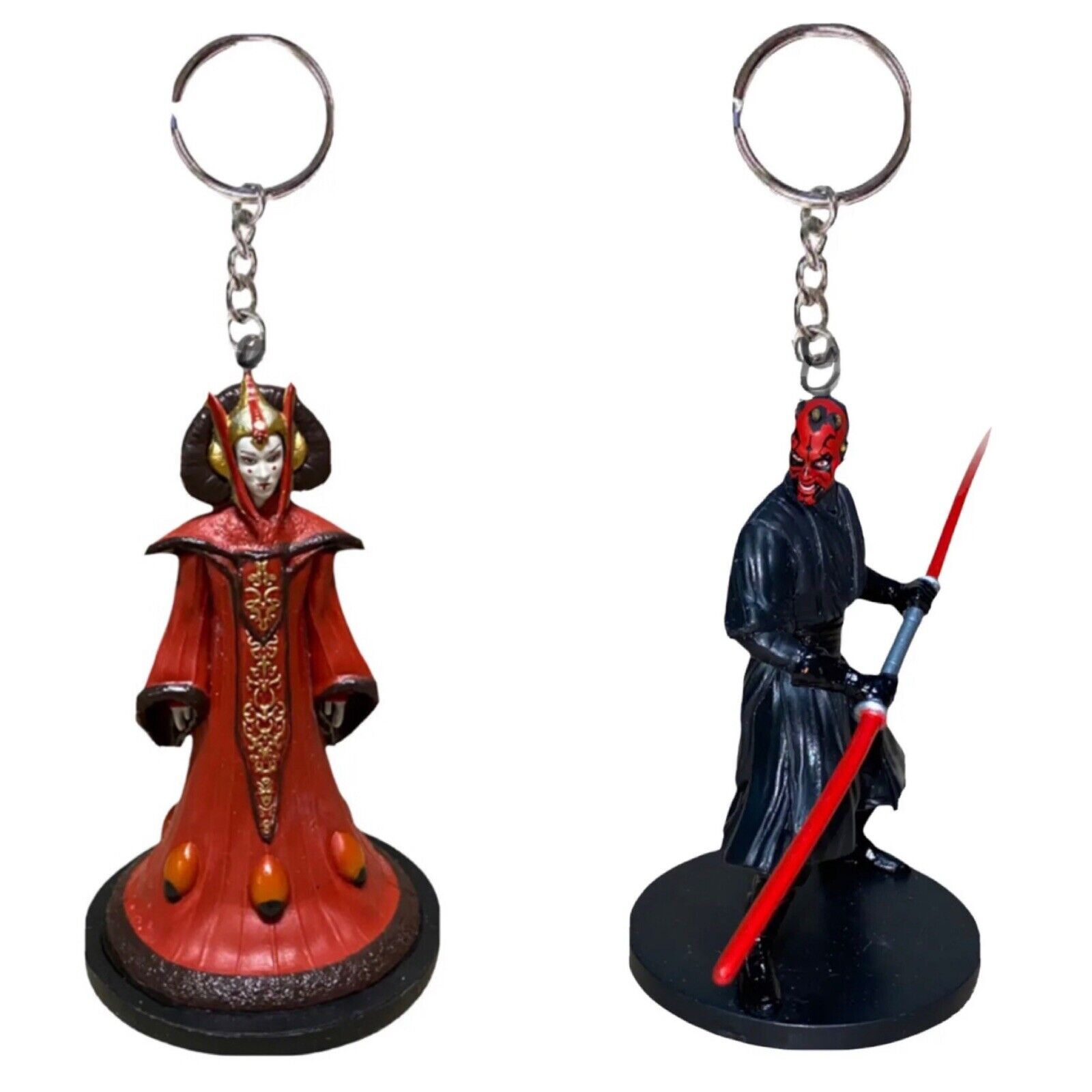 Padme & Darth Maul Star Wars Key Ring Keychain Ornament Figure Figurine ...