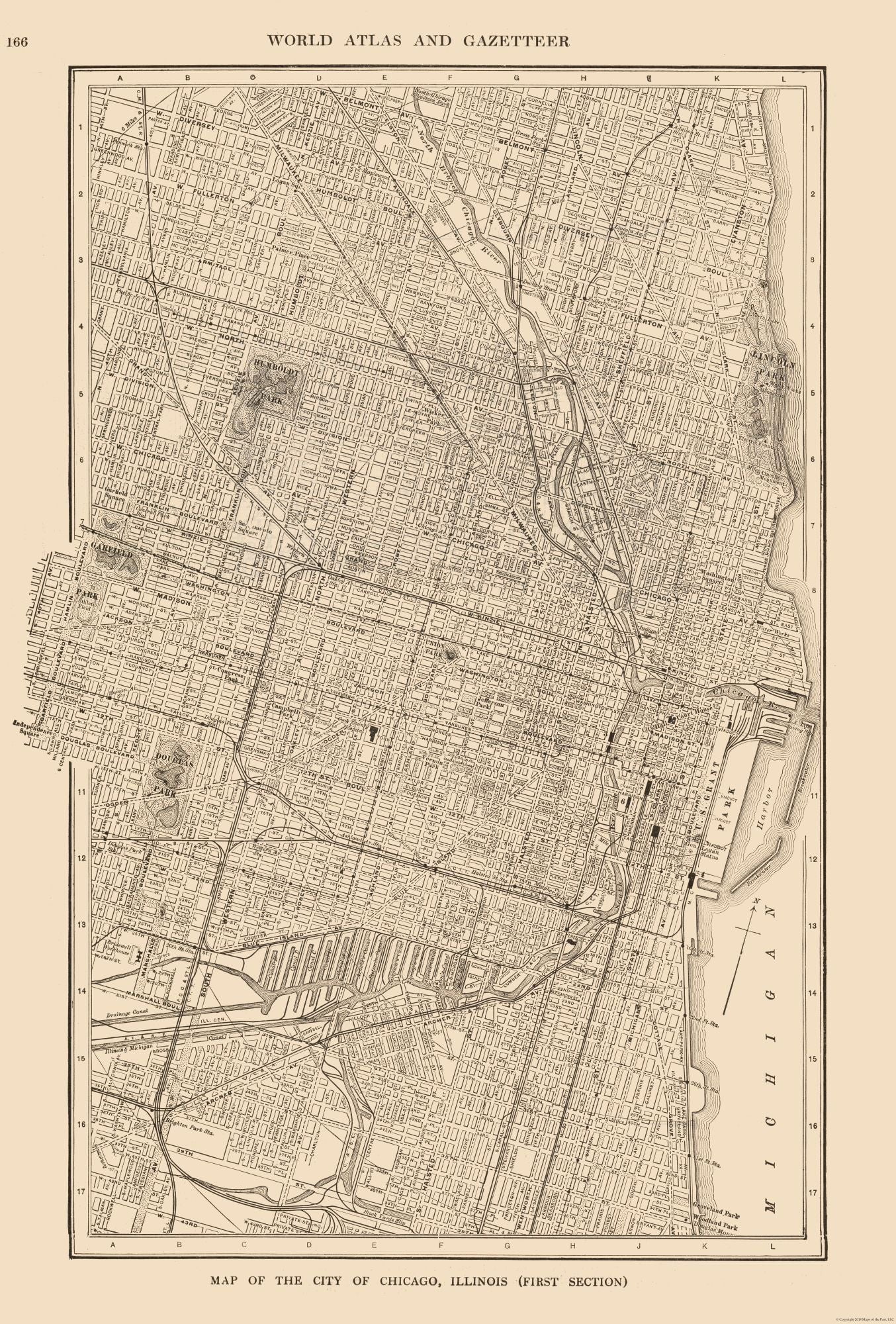 Historic City Map - Chicago Illinois - Reynold 1921 - 23 x 33.98 ...