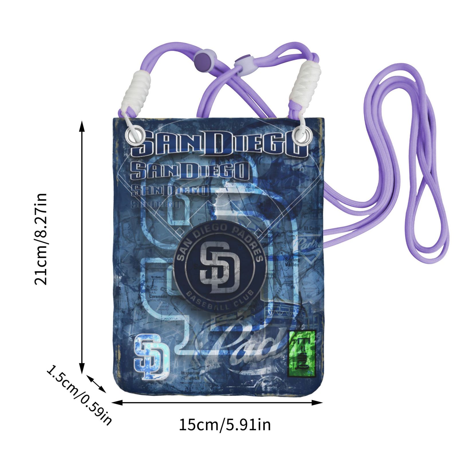 Padres ‌Baseball Fan Crossbody Phone Bag - Adjustable Strap Water ...