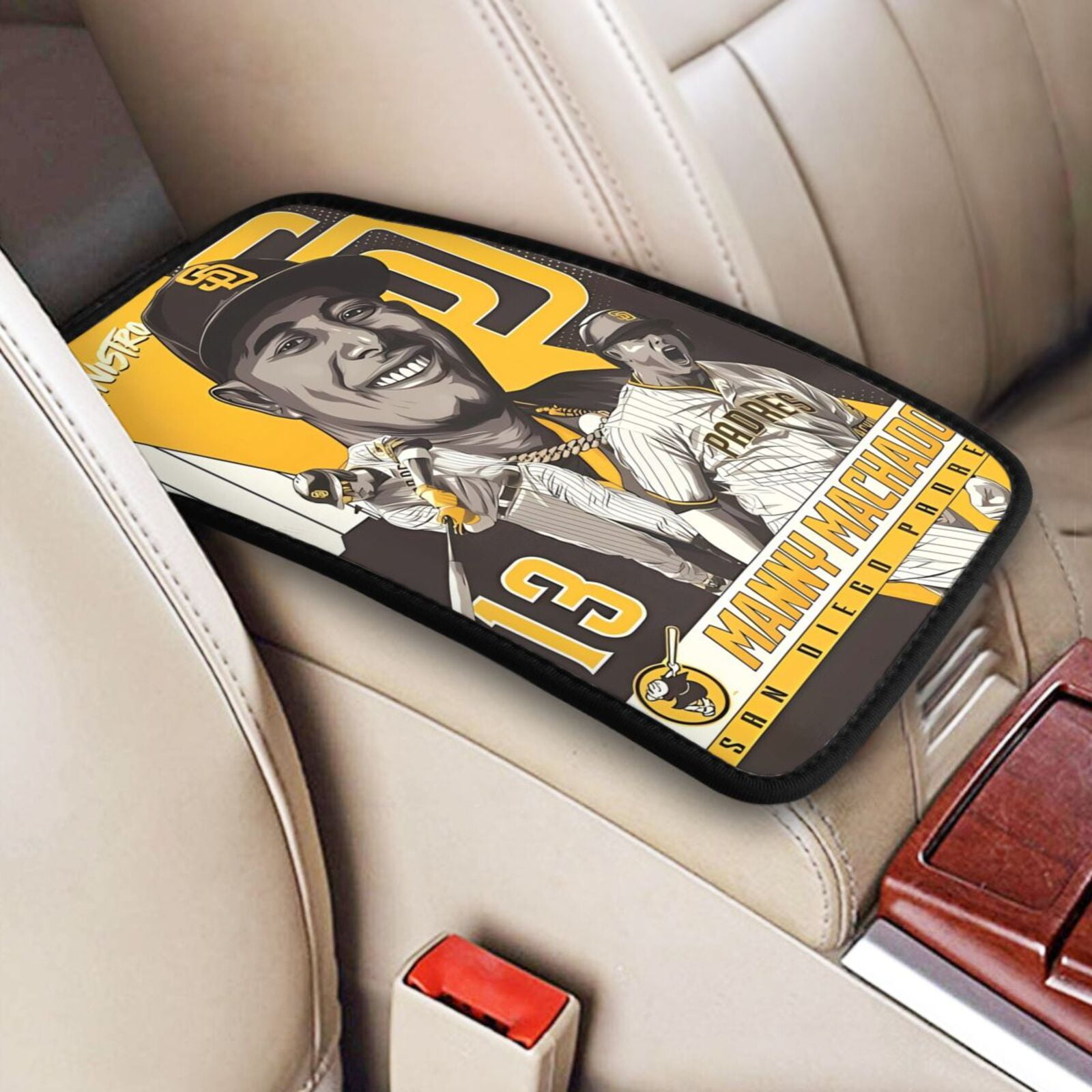 Padres Customized Car Armrest Pad Cover Baseball Team Theme Fan Car ...