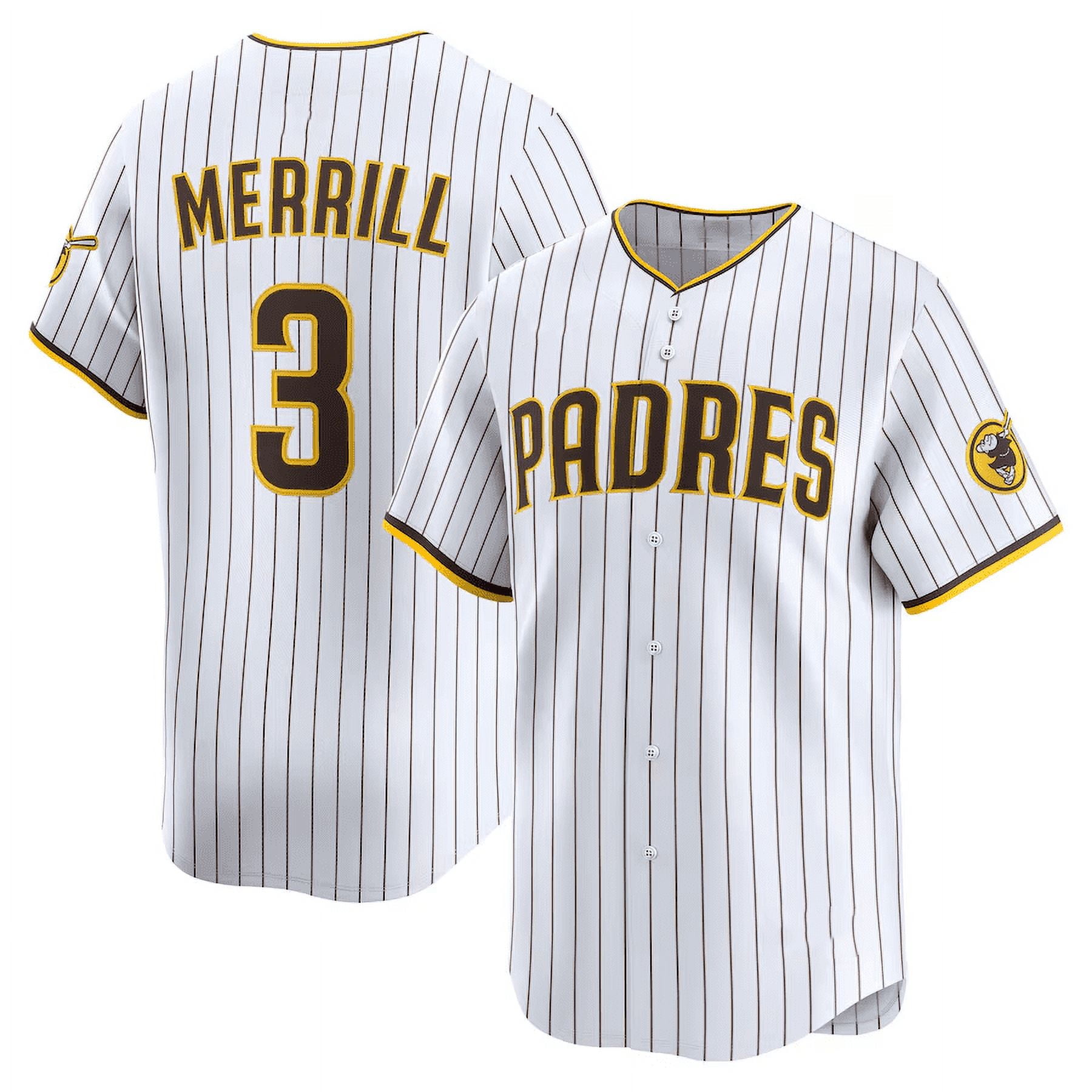 Padres Men's Home Limited Jackson Merrill#3 Fans short sleeve Game ...