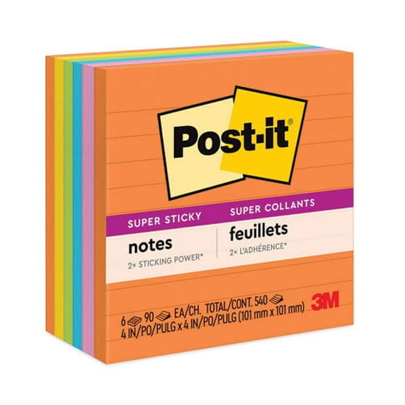 Pads in Energy Boost Collection Colors, Note Ruled, 4" x 4", 90 Sheets ...