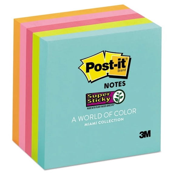 Pads in Supernova Neon Collection Colors, 3" x 3", 90 Sheets/Pad, 5 ...