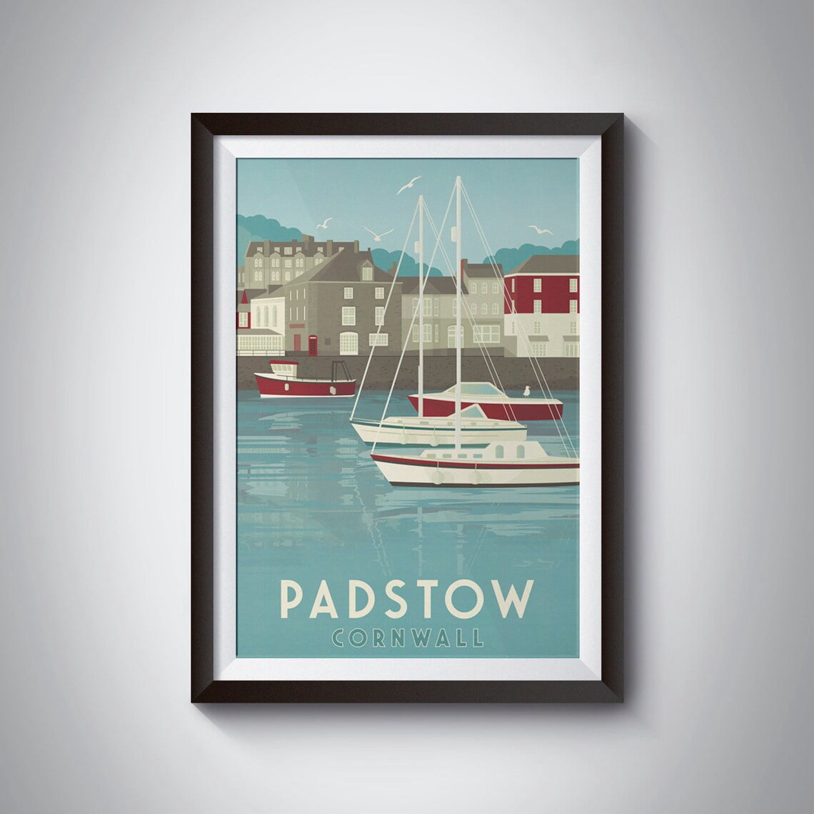 Padstow Cornwall Poster, Travel Print, Sailing, Harbour, Fishing ...