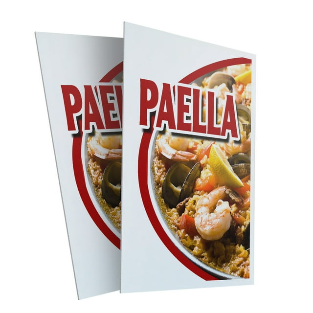 Paella (2-PACK) 24" x 36" Plastic Signs | Sign Insert 4mm Corrugated ...