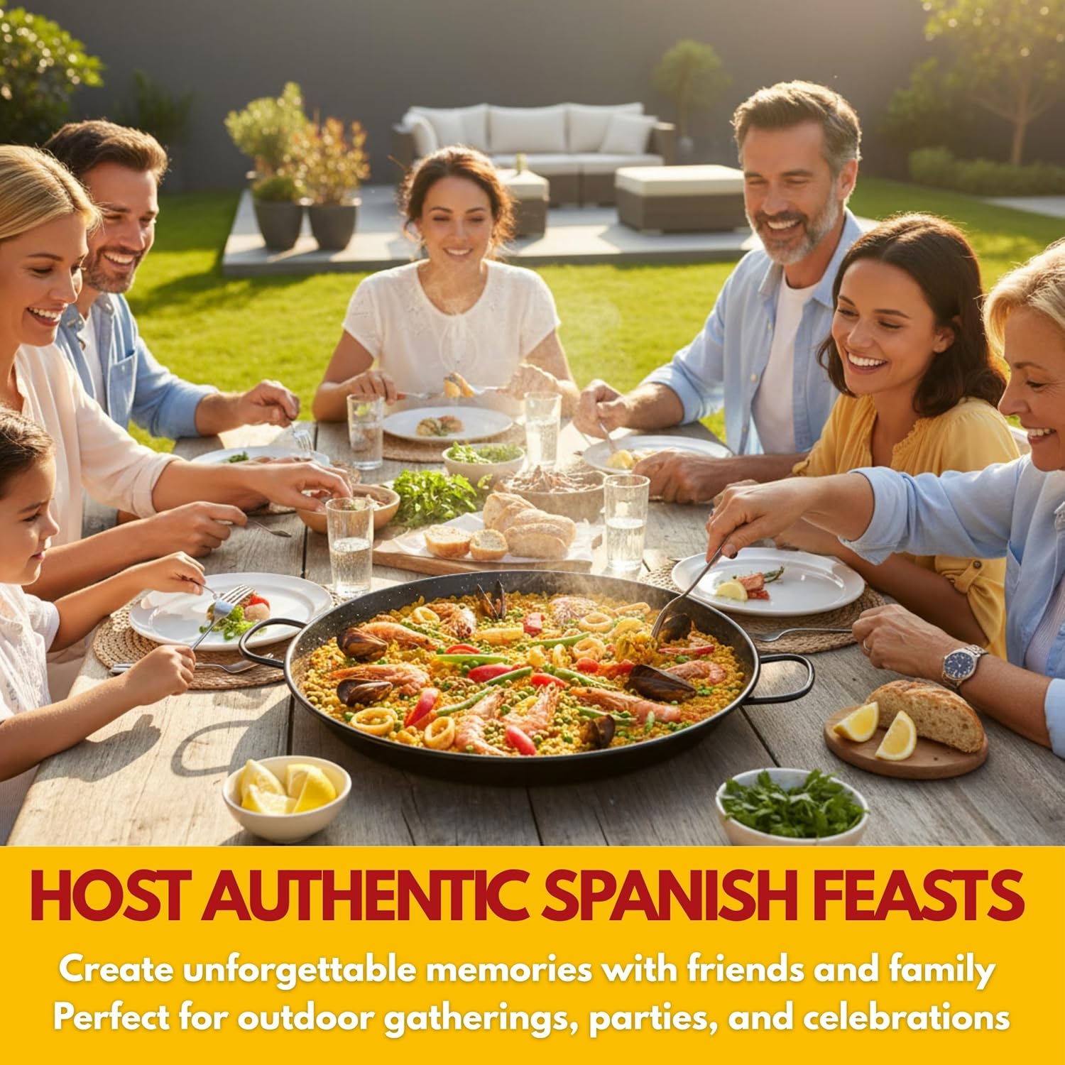 Paella Pan – Enamelled, No-Rust Steel Skillet – Easy-to-Clean Pan for ...