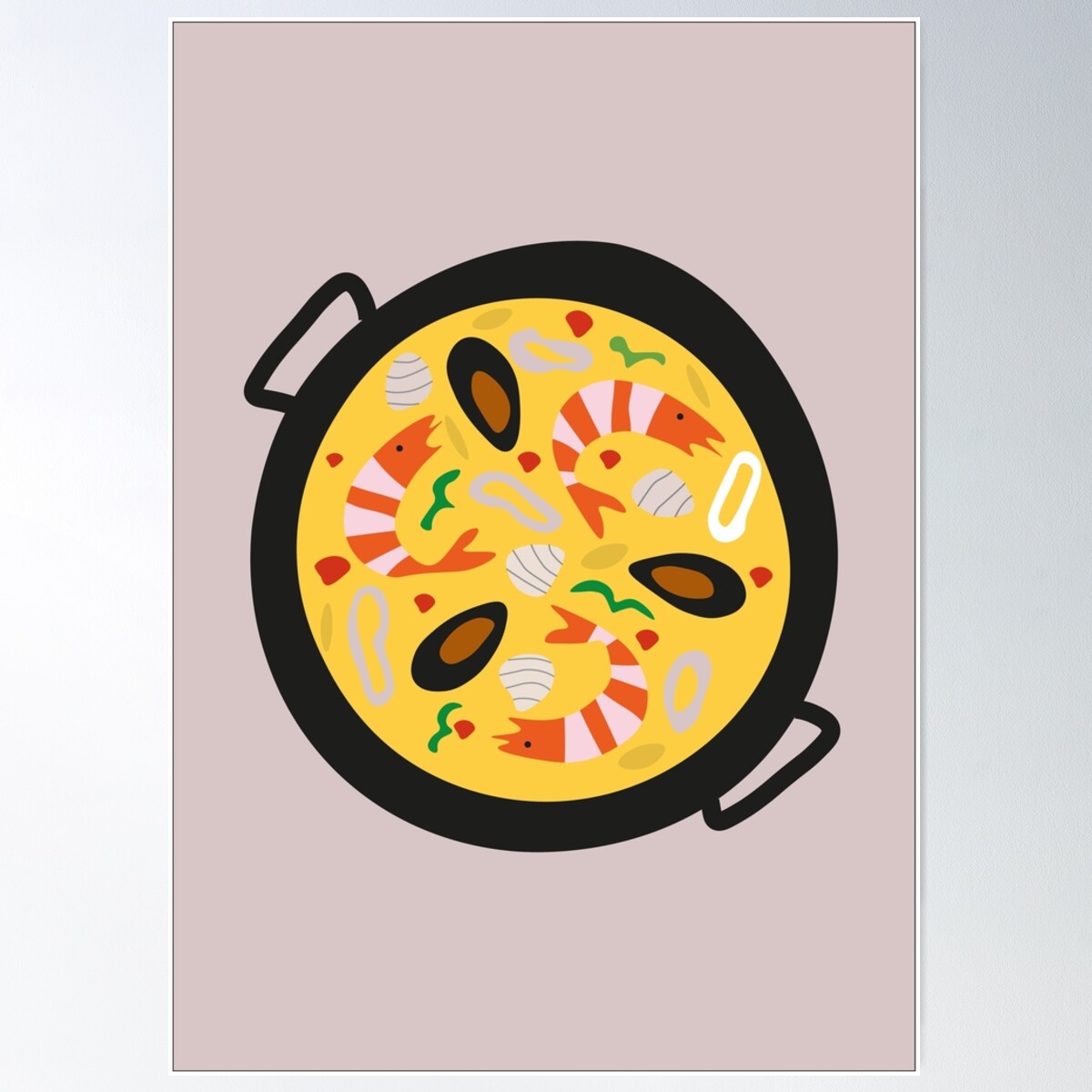 Paella Poster Wall Art, Modern Wall Decor For Living Room Bedroom, 8x12 ...