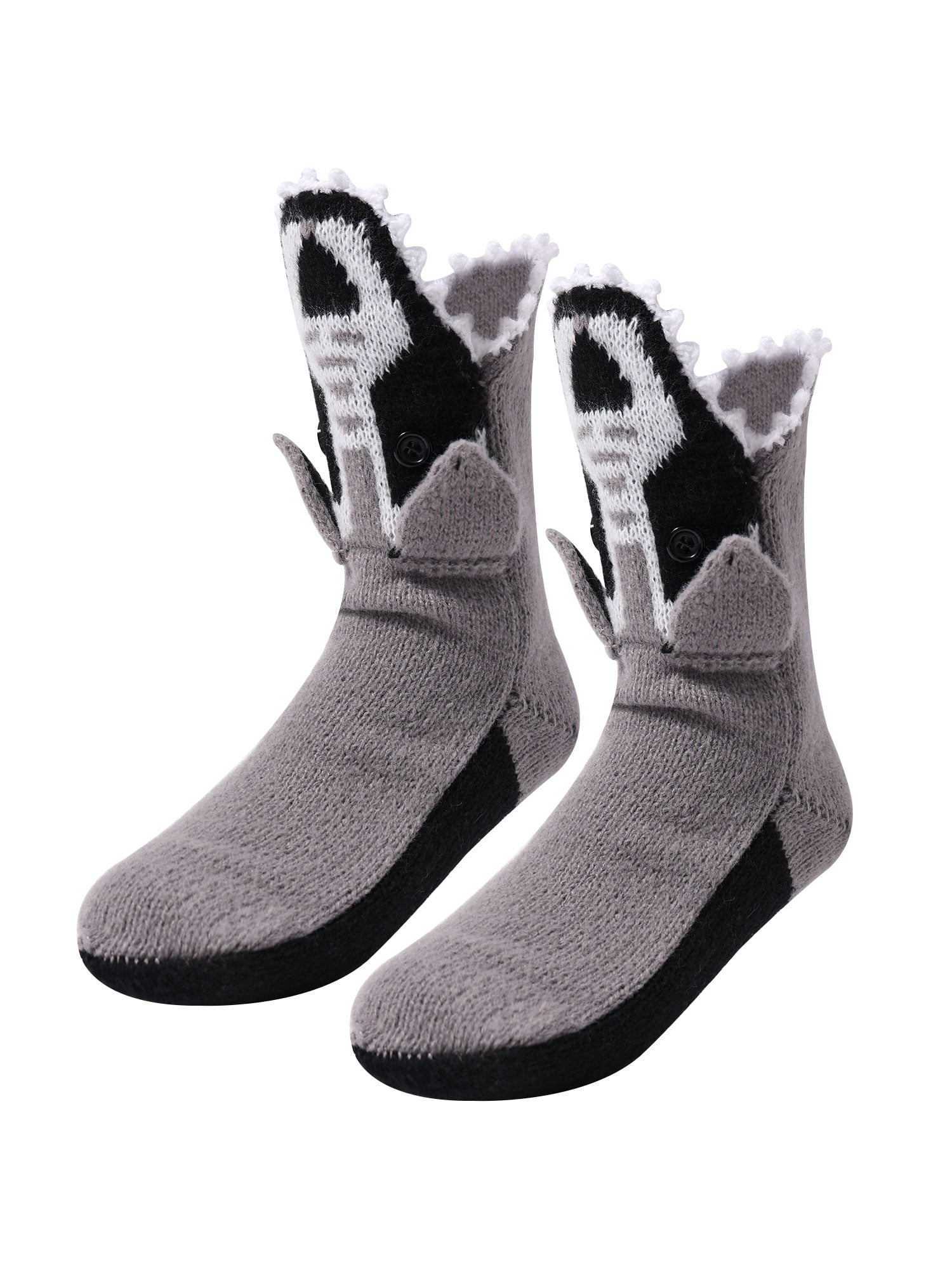 PaerPade Crochet Shark Bite Slippers, Kids Creative Cartoon Socks for ...