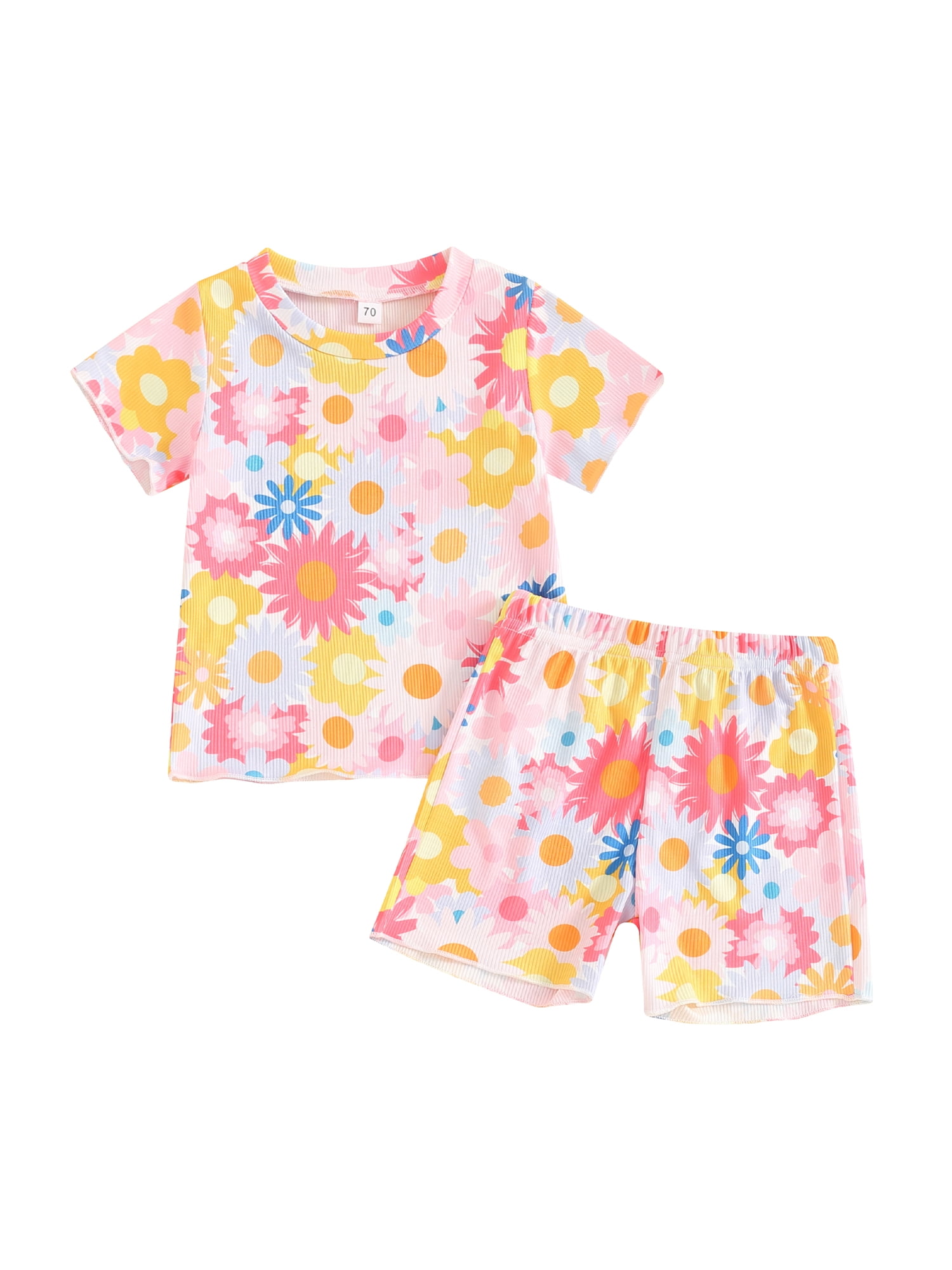 PaerPade Kid Toddler Baby Girl Summer 2 Pieces Shorts Outfits,6 12 18 ...