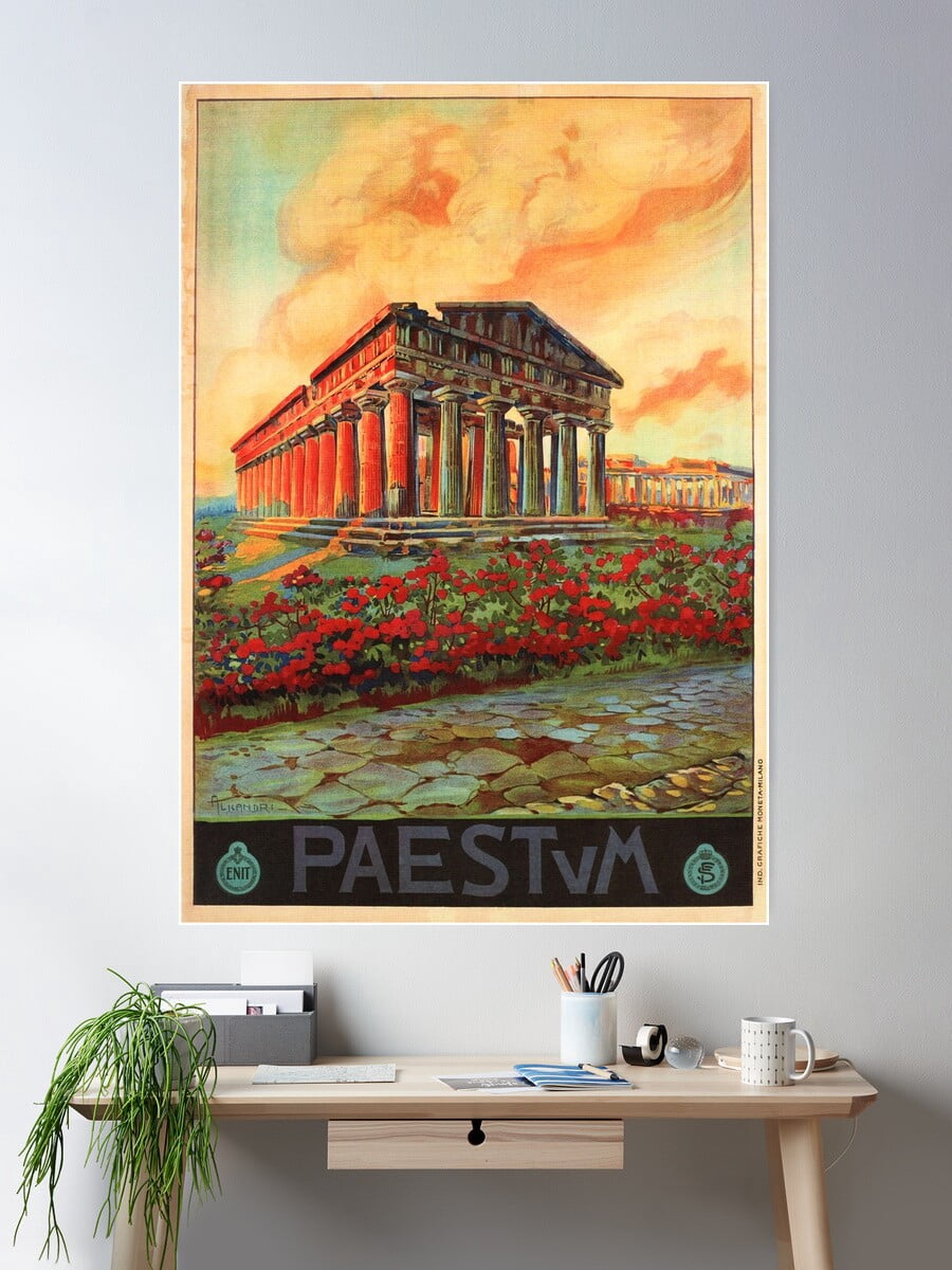 Paestum Ancient Greek City Greek Temple Ruins Vintage Italy Tourism ...