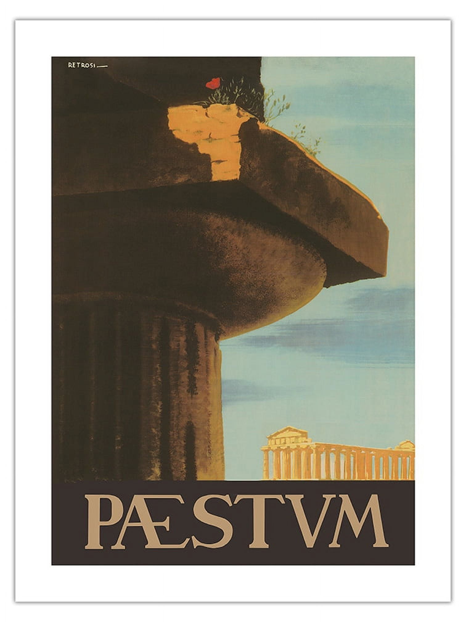 Paestum Italy - Ancient Greek Temples - Vintage Travel Poster by ...