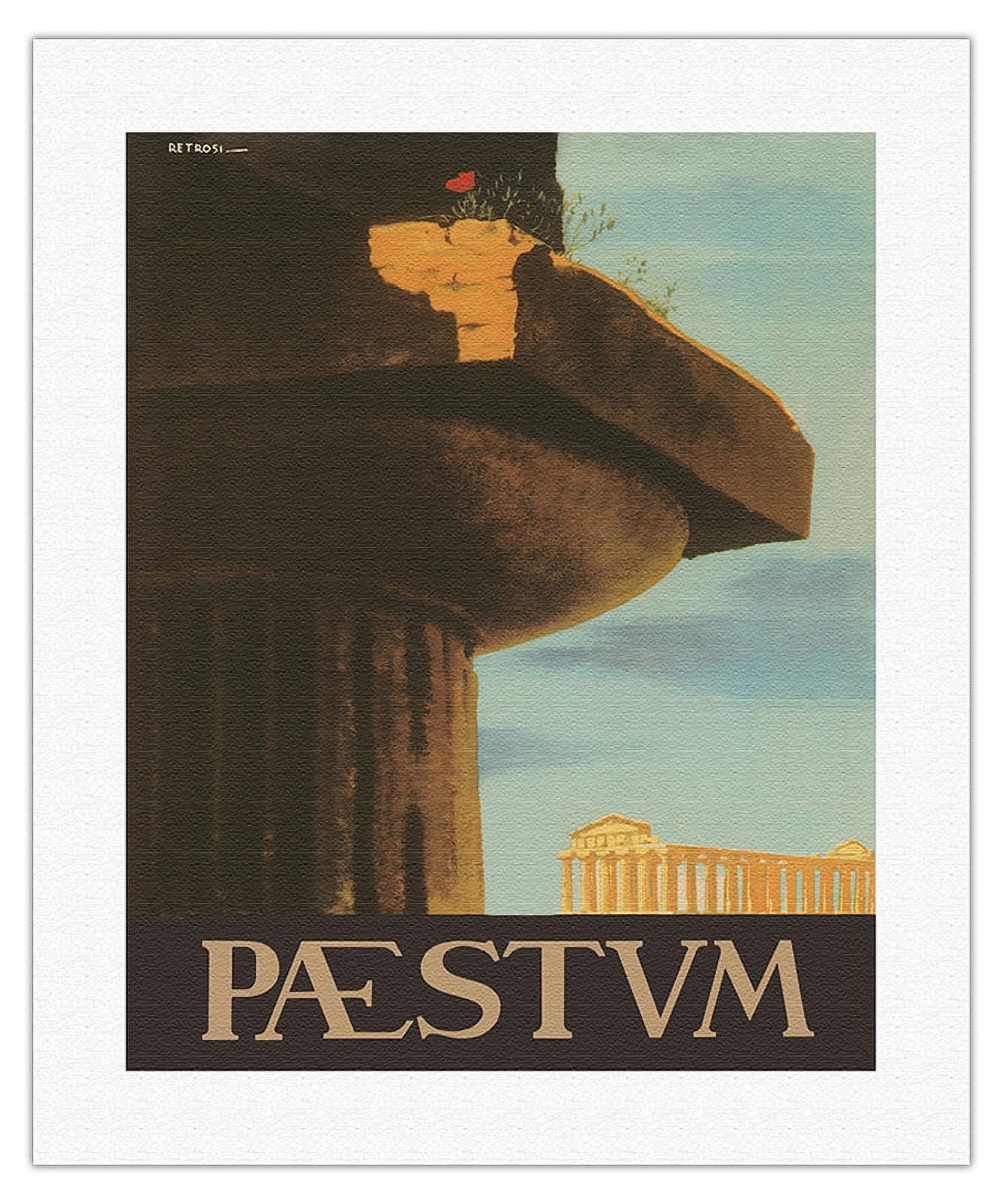 Paestum Italy - Ancient Greek Temples - Vintage Travel Poster by ...