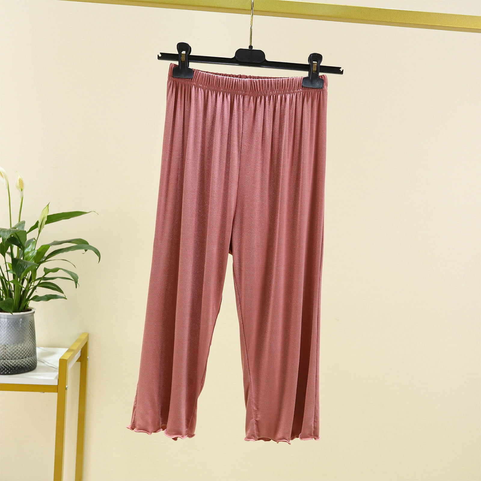 Pafei Tyugd Womens Capri Pajama Pants Petite Soft Comfy Straight Leg Pj ...