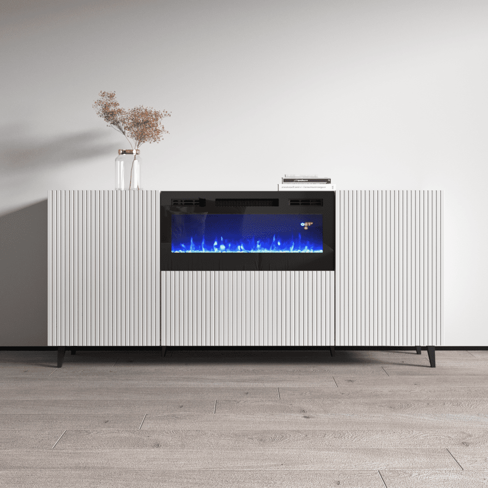 Pafos BL-EF Electric Fireplace 71" Sideboard - Walmart.com