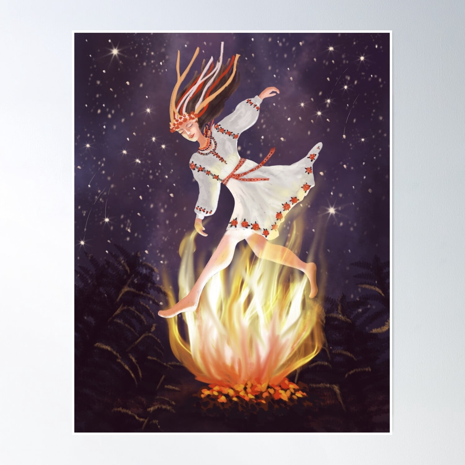 Pagan Celebrations Bonfire Jumps Poster Wall Art, Modern Wall Decor ...