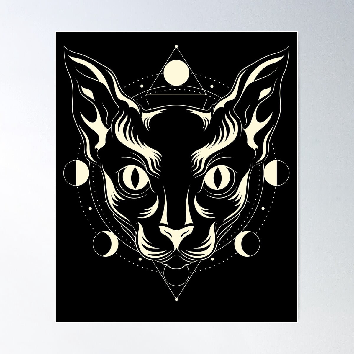 Pagan Egyptian Sphynx Cat Occultism Wicca Witch Occult Poster Wall Art ...