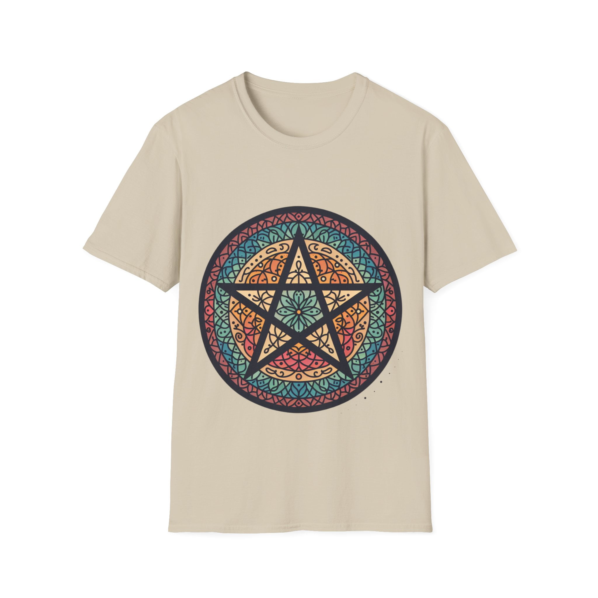 Pagan Pentagram Tee with Boho Vibe - Four Color Choices Available ...