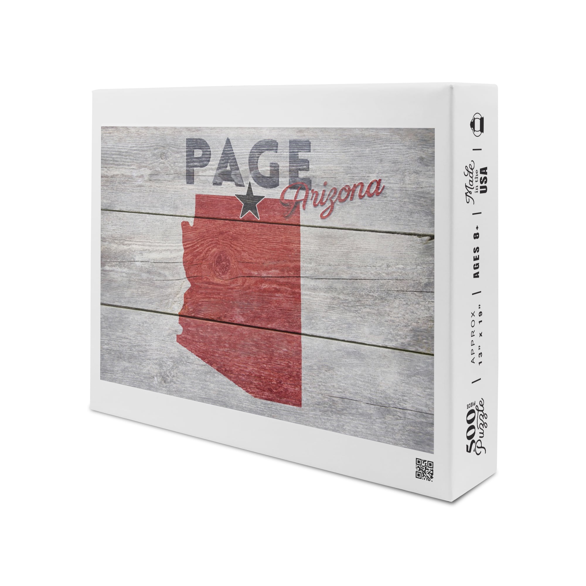 Page, Arizona, Rustic State Outline (19x27 inches, Premium 500 Piece ...