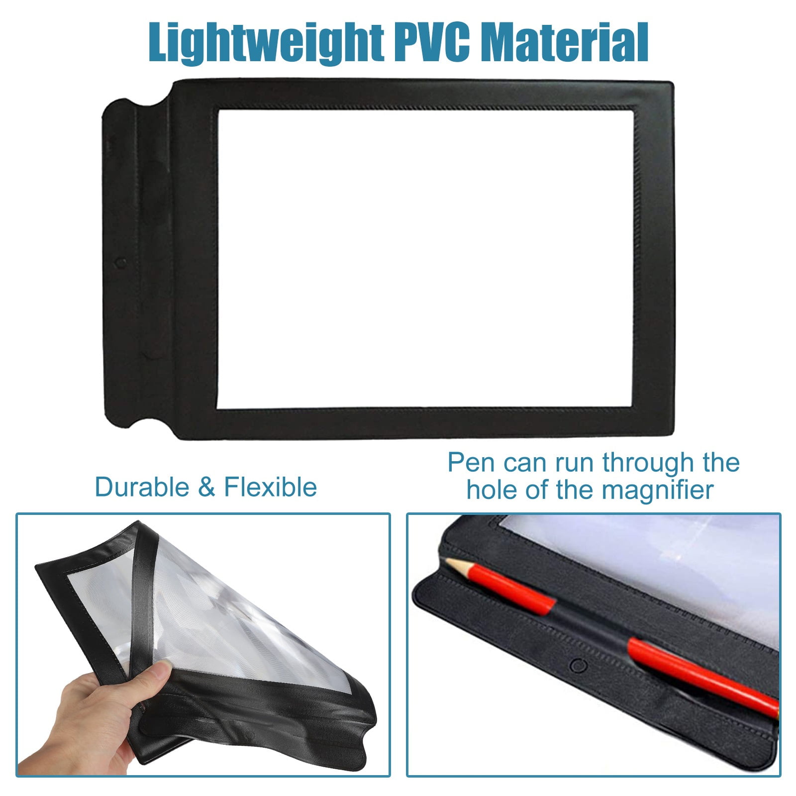 Page Magnifier, A4 Full Page 3X Reading Magnifier, Black Large Sheet ...