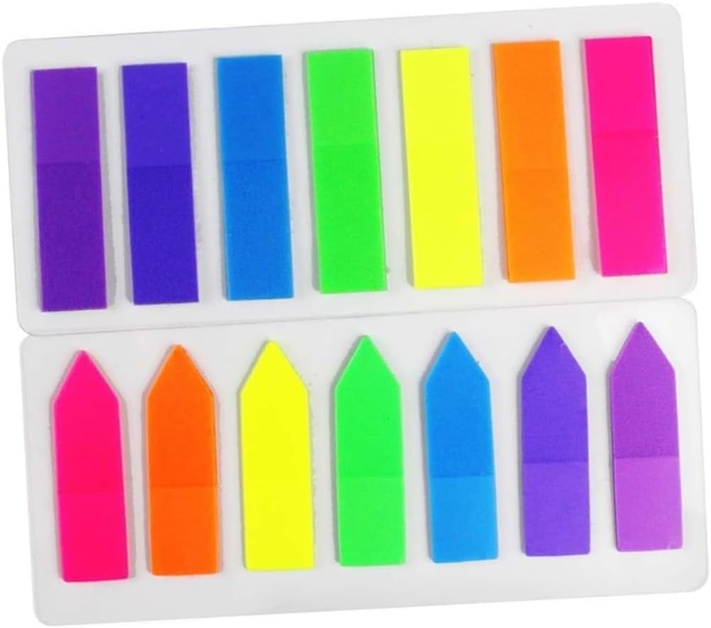 Page Markers 10pcs Self-Stick Rectangle Colored Index Tabs Note Neon ...