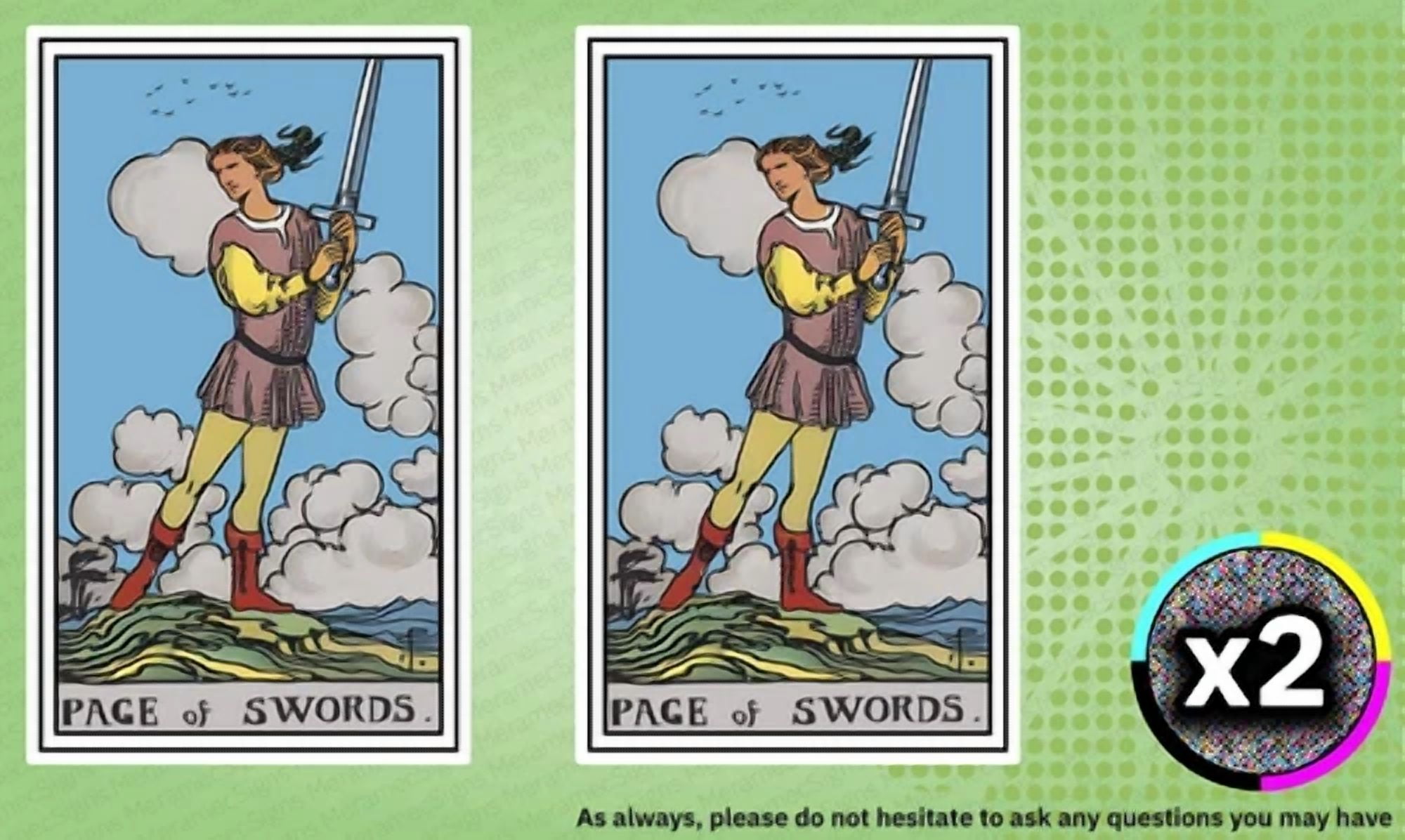 Page Of Swords 3.5" X2 Tarot Vinyl Sticker Decal Car Window Laptop ...
