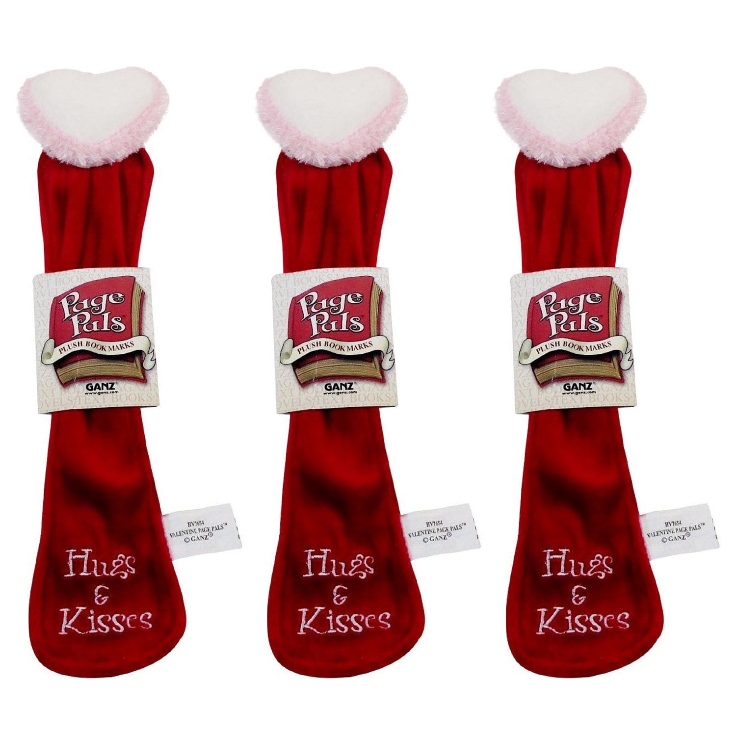 Page Pals Plush 11" Valentine Hearts Bookmark -"Hugs & Kisses" Red ...